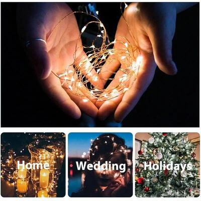 10/20/30M USB LED String Lights Copper Silver Wire Garland L