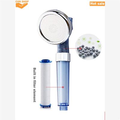 Shower head purification filter element power showerhead