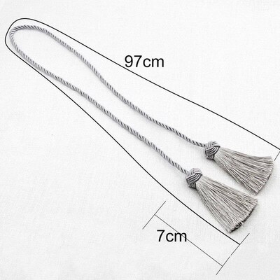 1Pc Handmade Weave Tassels Curtain Tiebacks Silver Tieback C
