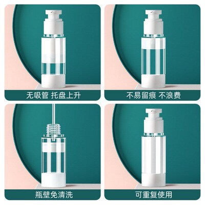 Clear Airless Cosmetic Cream Pump Bottle Travel Size Dispens
