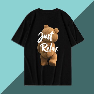 Interesting Drinking Bear Print Men Women Tshirt Tee