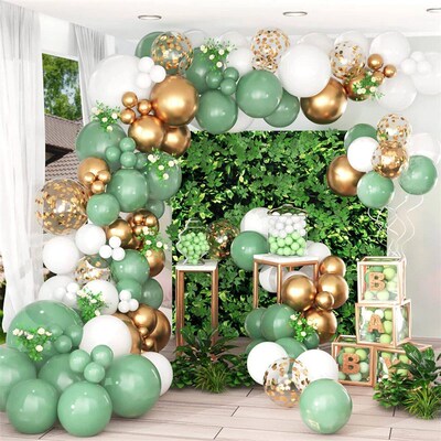 Green Balloon Garland Arch Kit Jungle Safari Birthday Party