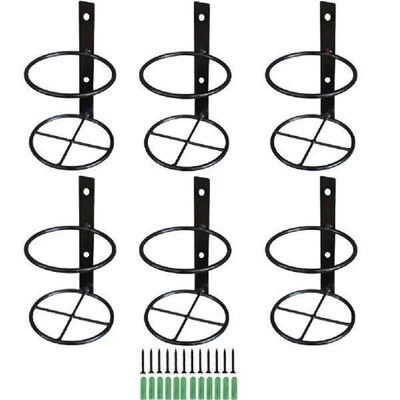6Pcs Metal Wall Mounted Wine Bottle Holder Display Racks
