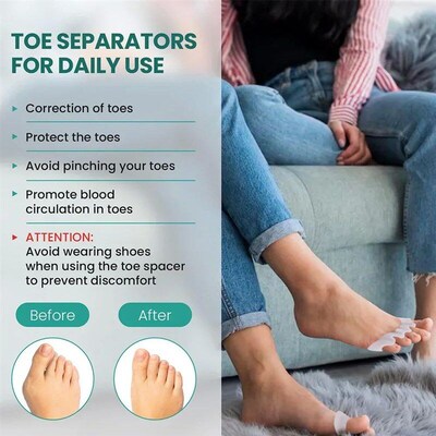 1 Pair Silicone Toe Separator Bunion Corrector Hammer Toe Co