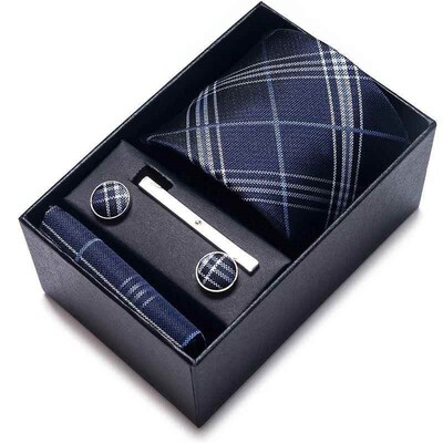 100% Silk Brand Tie Handkerchief Cufflink Set For Men Neckti