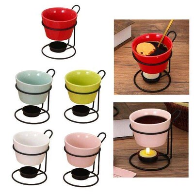 Fondue Pot Set with Rack Cheese Fondue Pot Ceramic Hot Pot