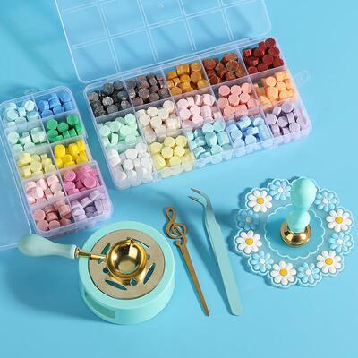 Wax Seal Stamp Set Kit Sealing Wax Storage Box Seal Furnace