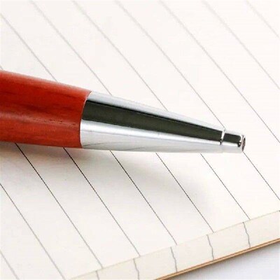Red Silver Chessboard Twist Trim Fat Ballpoint Pen Writing
