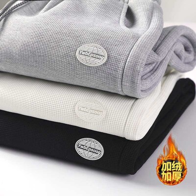 Waffles Pants Mens Sweatpants Mens Casual Pants Loose Flee