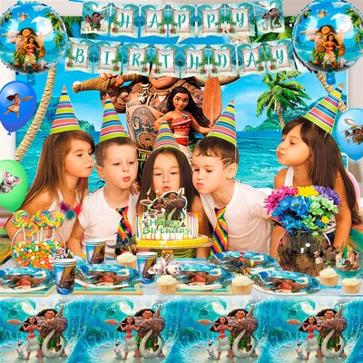Moana Birthday Party Supplies,85pcs Decorations and Tablewar