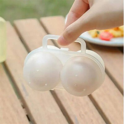 1pc 2-Cell Outdoor Portable Egg Box Plastic Egg Tray Refrige
