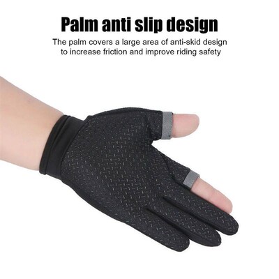 Summer Men Fishing Gloves Women Two Finger Cut Male Touchscr