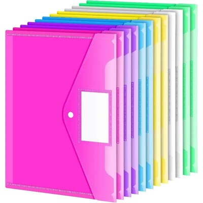 10/5pcs A4 Folders Plastic Envelopes Clear File Folder for D