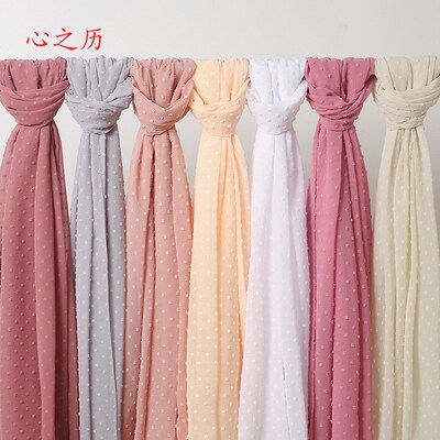 Thickened chiffon long scarf Malaysian headscarf shawl围巾
