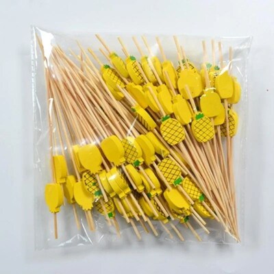 100pcs/set Hawaii Theme Fruit Sticks Flamingo Fruit