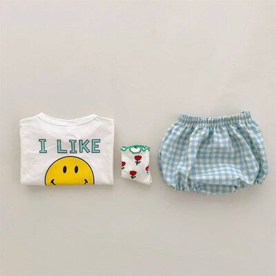 Summer Clothes Suit For Baby Girl Thin Cotton Letter Print T
