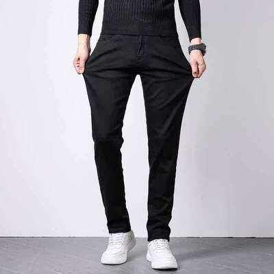 Black Jeans Mens Slim-fit Slim Leg Skinny Pan Small Straigh