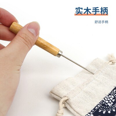 Wood Handle Awl Leather Tool DIY Drill Awl Wood Handle Awl f