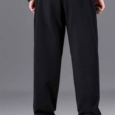 10XL Black Casual Pants Mens Breathable Baggy Trousers Overs
