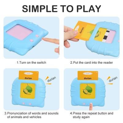 Kids Audio Electronic Cards Book Cognitive Talking Flash Car