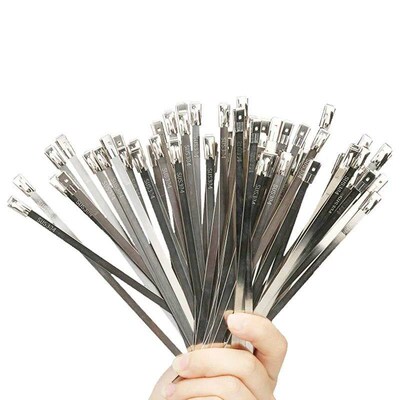 20/10Pcs Stainless Steel Metal Cable Ties zip Exhaust Wrap C