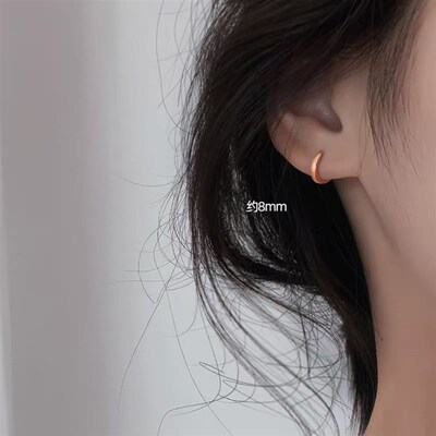 1Pair S925 Sterling Silver French Small Hoop Earrings for Wo