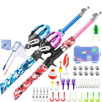 kids fishing rods  Portable Telescopic Lure Pole Combo Kit