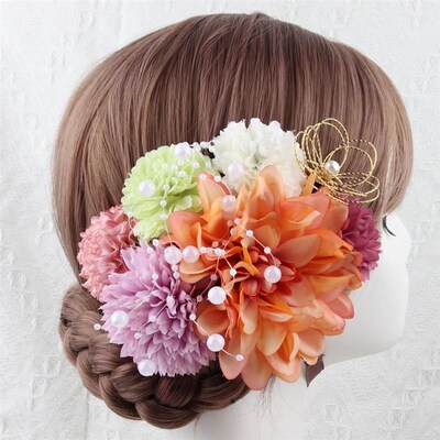 Japanese Kimono Handmade Fabric Flower Hair Accessories Clip