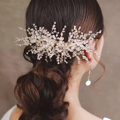 crystal beads hair combs made all by hand brides hair orname