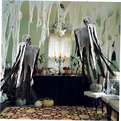 1PC Halloween Hanging Ghost Skull Gauze for Front Door Decor