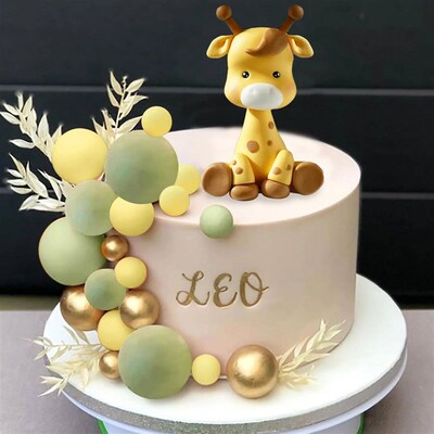 Giraffe Cake Topper Balls Cake Decorations Clay Animal CakeD