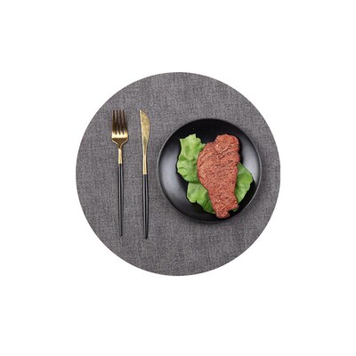 Round Linenlike Placemat 35cm Diameter Plain Doublesided Ant