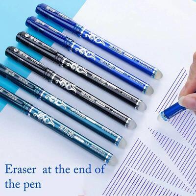 12PCS Erasable Gel Pen Blue Black Red Ink 0.5 0.38mm Washabl