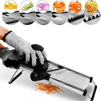 LMETJMA Adjustable Mandoline Slicer Stainless Steel Vegetabl