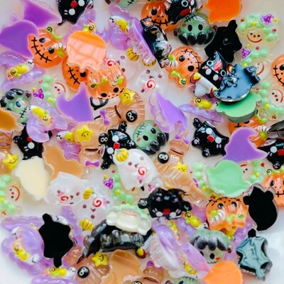 50 Pieces Ghost Halloween Nail Art Charms
