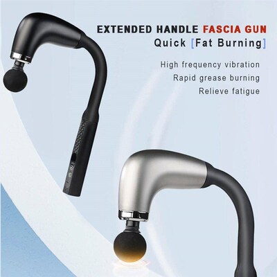 Fascia Gun with Extended Handle and Elbow for Self-assist Ma