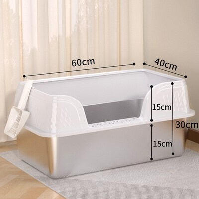 Stainless Steel Cat Litter Box with Lid, Extra Large Litter