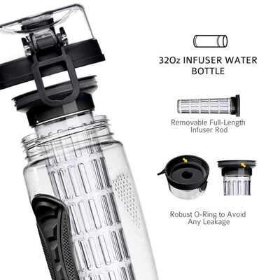 BPA Free Fruit Infuser Water Bottle Juice Shaker Sports Lemo