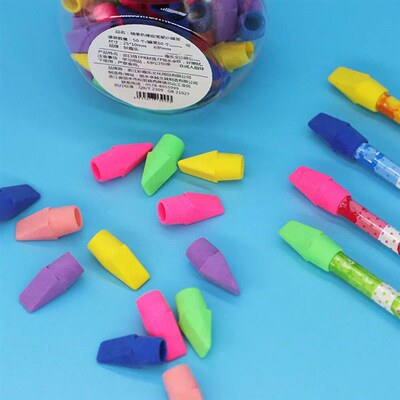 50pcs/Set Random Bulk Pencil Top Erasers Colored Pencils Top