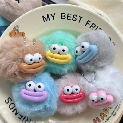 Gift Playful Fashionable Furry Ball Keychain Highest Rated S