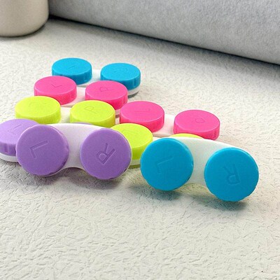 5/10 pcs lot Colored Contact Lenses Case L+R Contact Lens Ca
