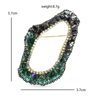 Handmade Circle Geometric Crystal Brooches For Women Unisex
