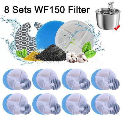 8 Sets WF150 Cat Water Fountain Filters Replacement for Stai
