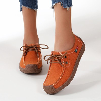 Womens Flat Shoes, Lightweight Closed Toe Lace Up Shoes, Wo