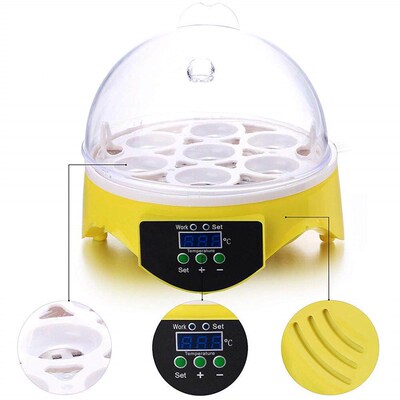 Mini 7 Egg Incubator Poultry Incubator Brooder Digital Tempe