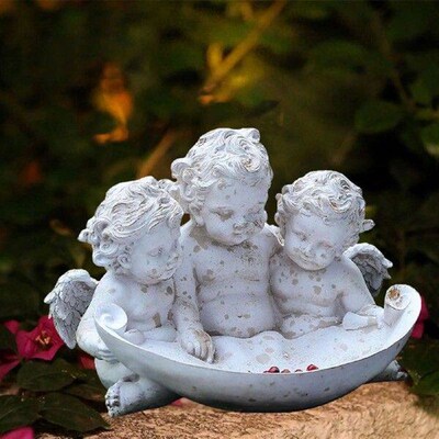 Angels Garden Statue Art Crafts Weatherproof Resin Yard Art