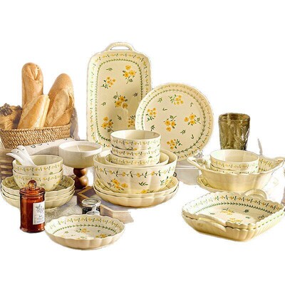 Bowl Japanese style countryside style bowl and dish set