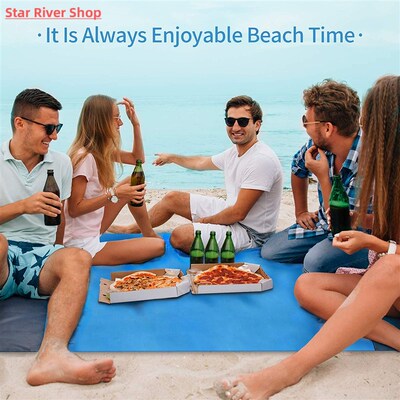 2x2.1m Waterproof Pocket Beach Blanket Folding Camping Mat M