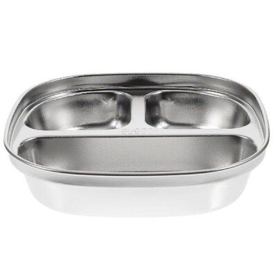 Compartment Plate Food Serving Tray Eating Stainless Steel