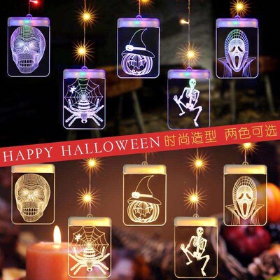 5pcs Halloween glow suction cup light jack-o-lantern pendant